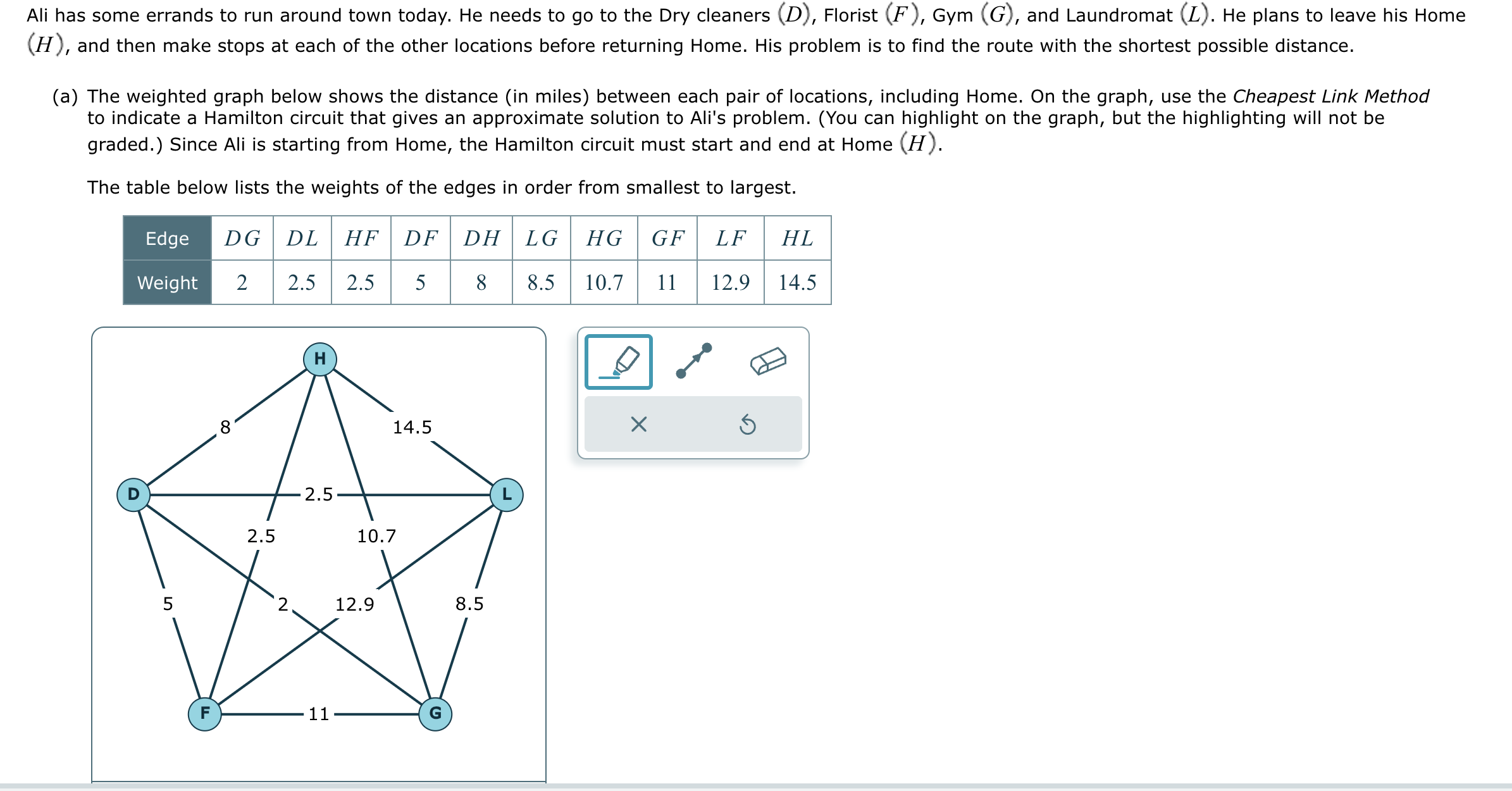 Solved (b)If Ali runs his errands (and returns home) | Chegg.com