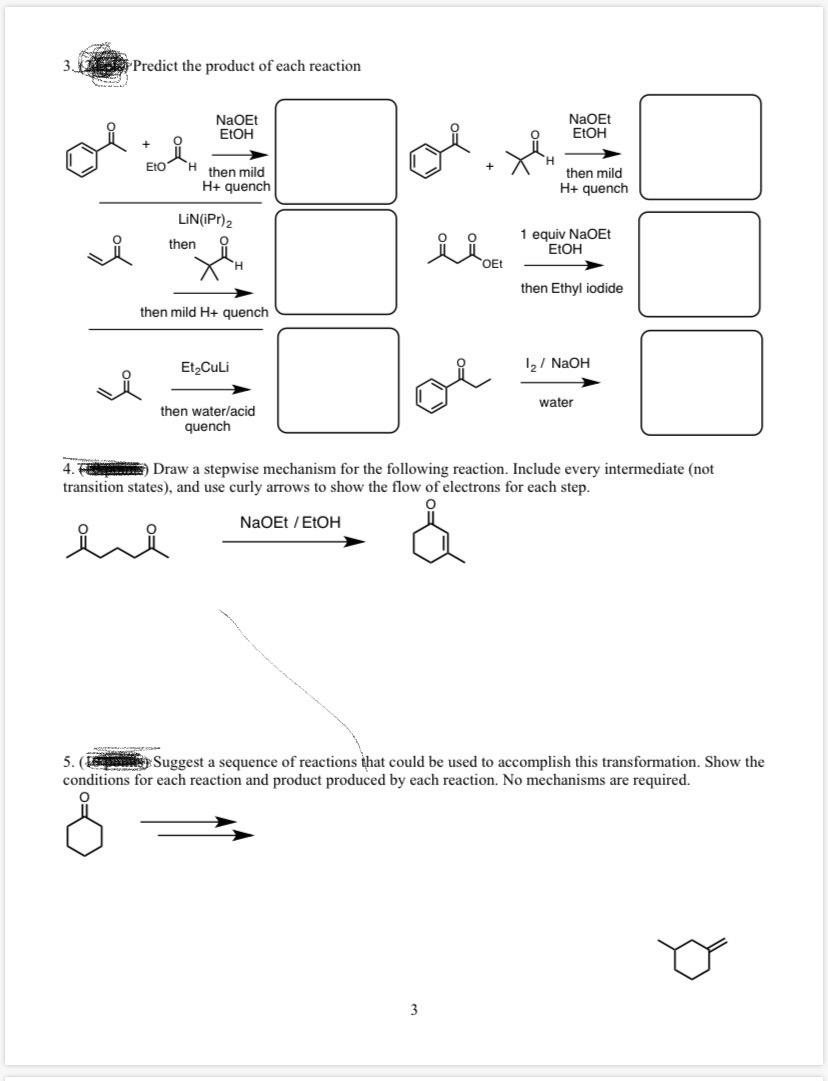 Solved 33 Predict the product of each reaction NaOET EtOH | Chegg.com
