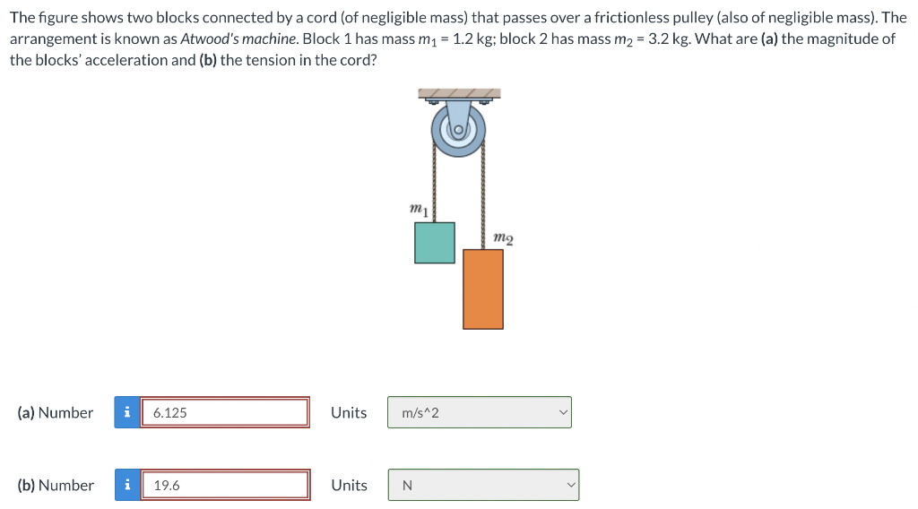 Solved The figure shows two blocks connected by a cord (of | Chegg.com