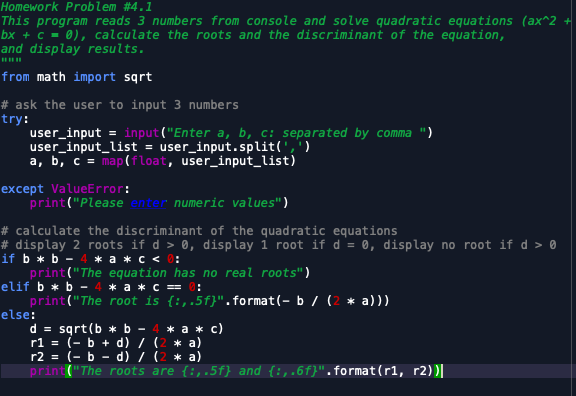 How To Find Roots Of Quadratic Equation In Python