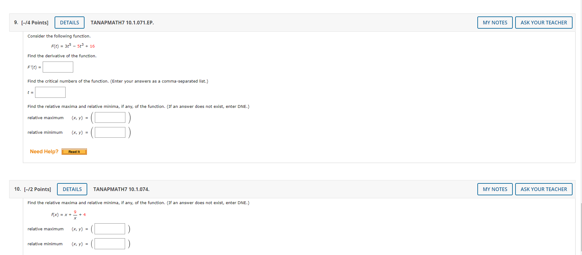 Solved Consider the following function. F(t)=3t5−5t3+16 Find | Chegg.com