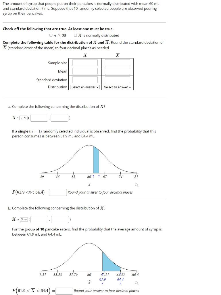 Solved The amount of syrup that people put on their pancakes | Chegg.com