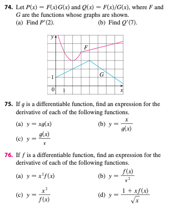 Solved 74. Let P(x) = F(x) G(x) and (x) - F(x)/G(x), where F | Chegg.com