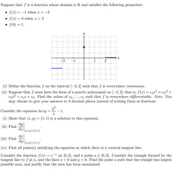Solved Suppose that f is a function whose domain is R and | Chegg.com