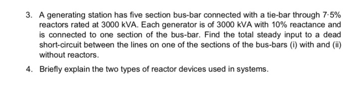 Solved 3, A generating station has five section bus-bar | Chegg.com