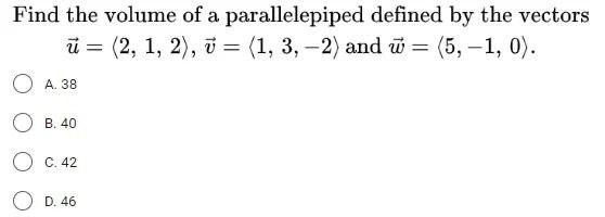 Solved Find the volume of a parallelepiped defined by the | Chegg.com