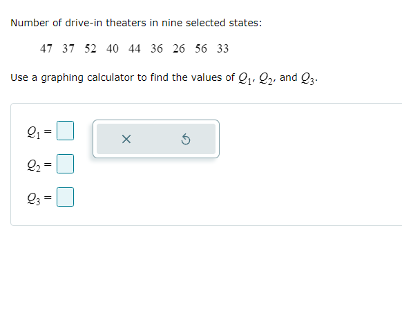 Solved Number of drive-in theaters in nine selected states: | Chegg.com