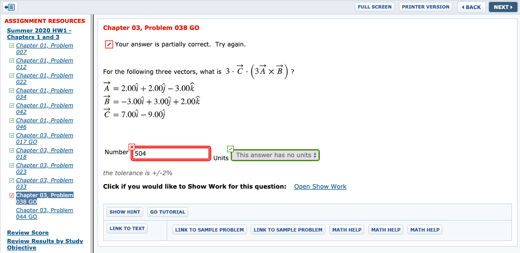 Solved * FULL SCREEN PRINTER VERSION A BACK NEXT Chapter 03, | Chegg.com