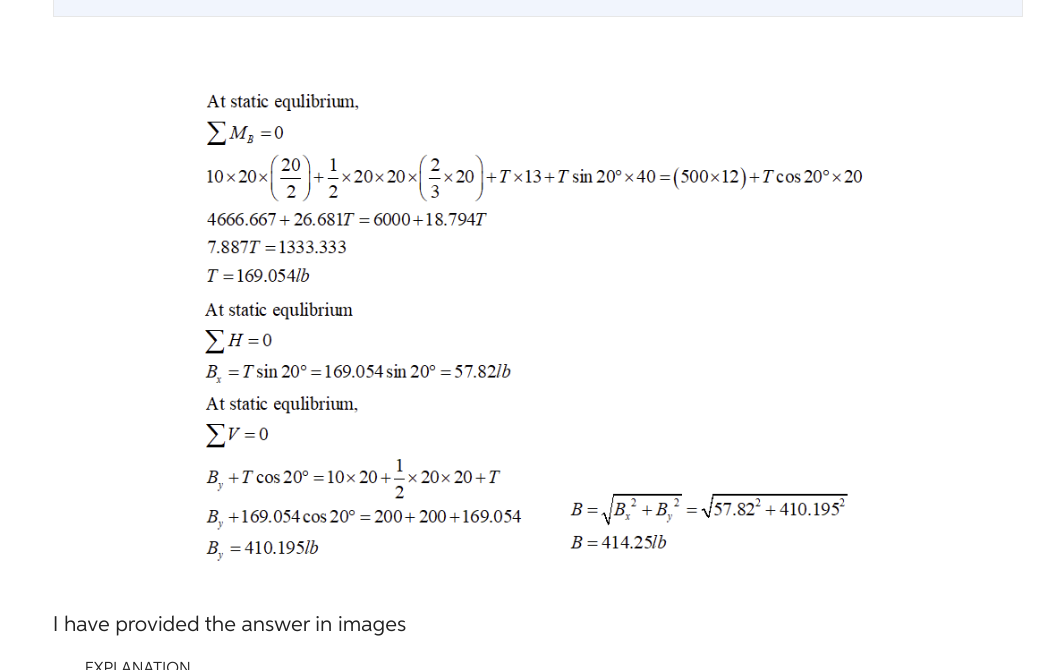 Solved Member ABC is supported by a pin at B and by a cord | Chegg.com