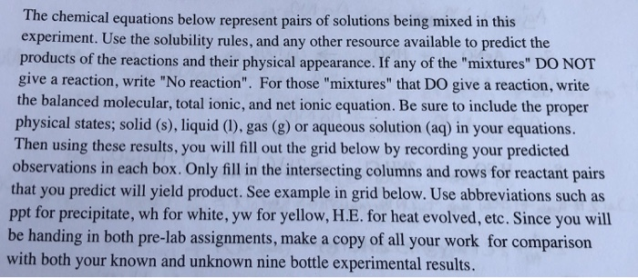 LAB 10 THE NINE BOTTLES EXPERIMENT AN ADVENTURE IN | Chegg.com