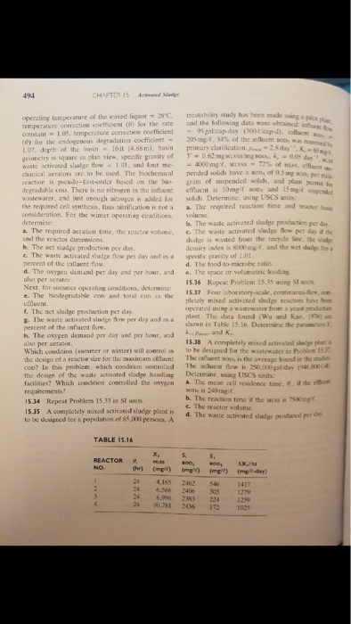 4. Design based on Monod kinetics. Modified from | Chegg.com
