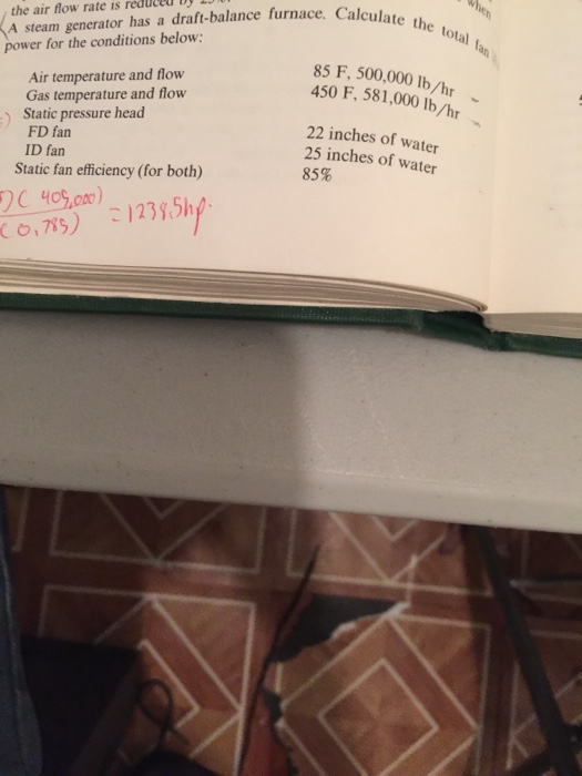 Solved A steam generator has a draft-balance furnace. | Chegg.com