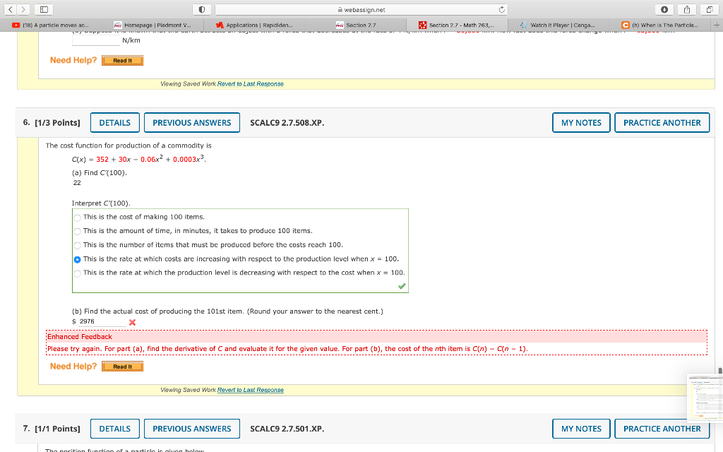Solved 0 webassign.net 118) A particle moves ac.. Free | Chegg.com