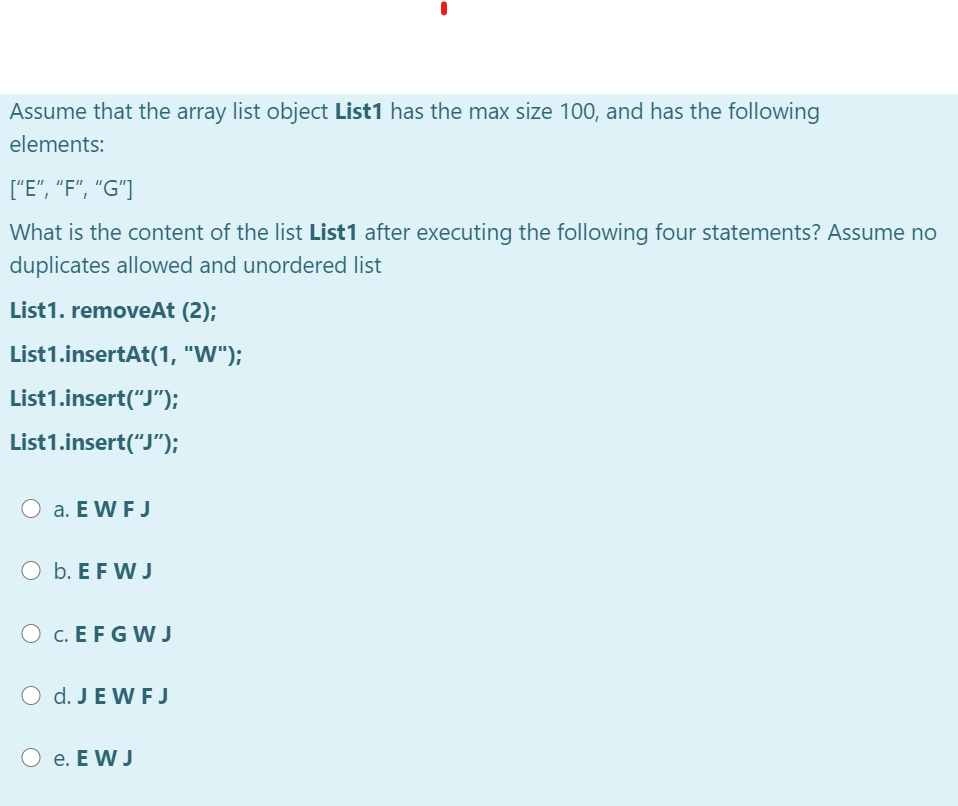 Solved Assume that the array list object List1 has the max | Chegg.com