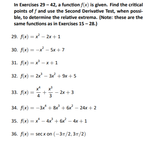 Solved In Exercises 29 - 42, a function f(x) is given. Find | Chegg.com