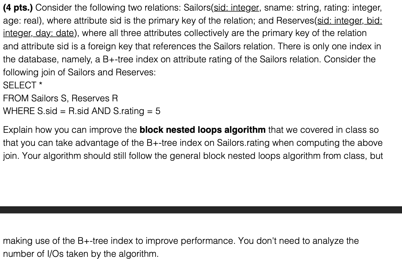 Solved (4 pts.) Consider the following two relations: | Chegg.com