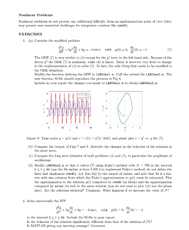 Solved MAT 275 Laboratory 4 MATLAB solvers for First-Order | Chegg.com