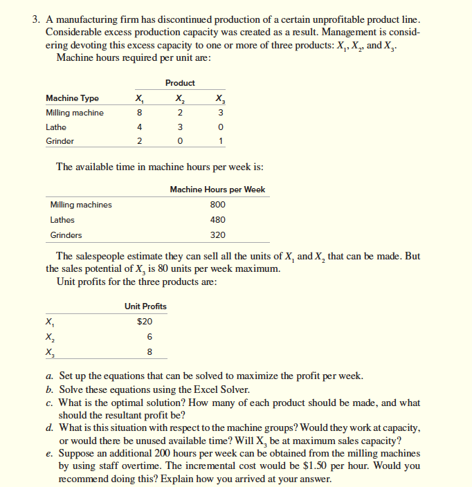 Solved 3. A manufacturing firm has discontinued production | Chegg.com