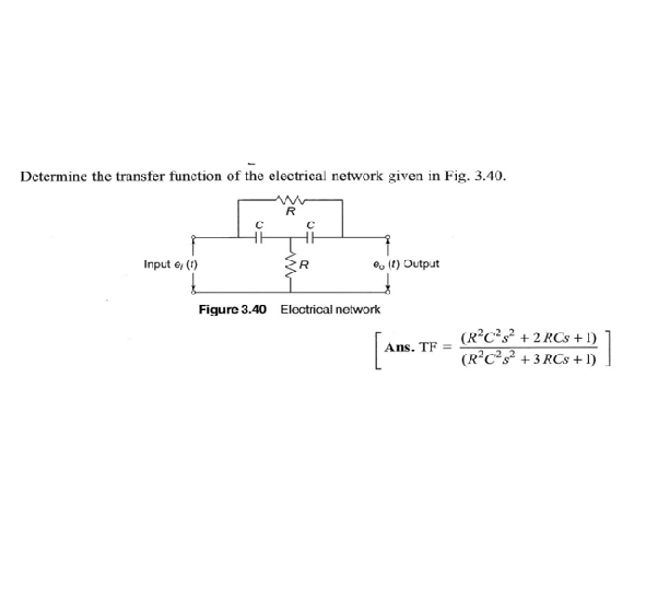 Solved Determine the transfer function of the electrical | Chegg.com
