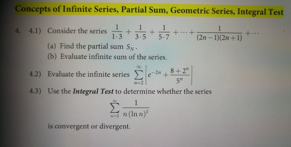 Solved Concepts of Infinite Series, Partial Sum, Geometric | Chegg.com