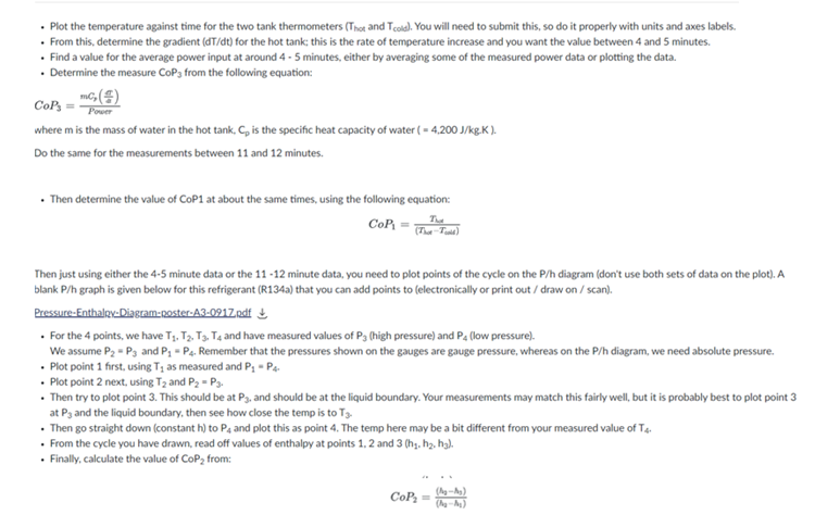 Plot the temperature against time for the two | Chegg.com