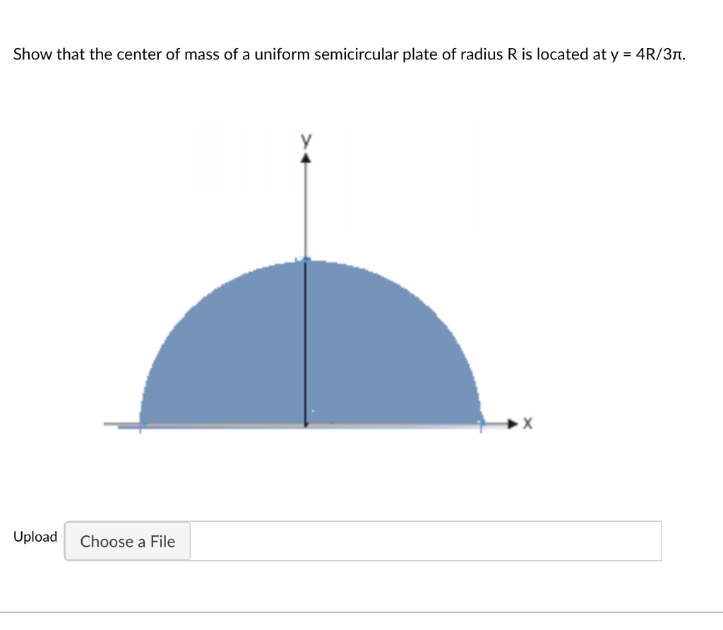 Solved Show that the center of mass of a uniform | Chegg.com