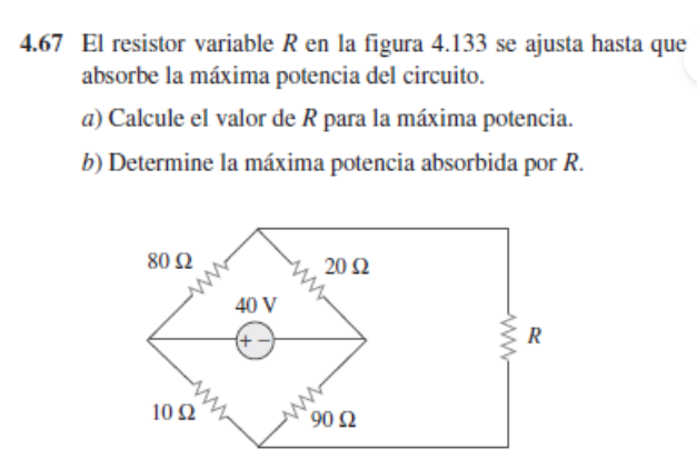 Solved 4.67 ﻿El resistor variable R ﻿en la figura 4.133 ﻿se | Chegg.com