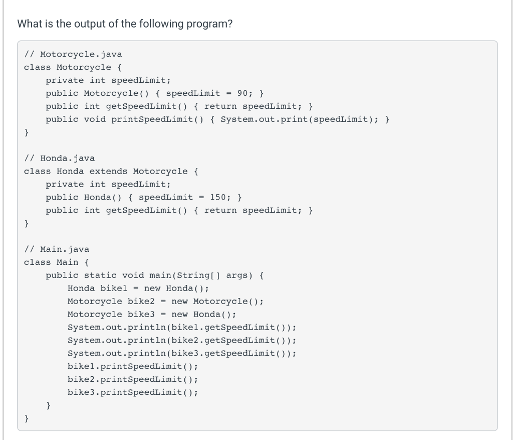 Solved What is the output of the following program? // | Chegg.com