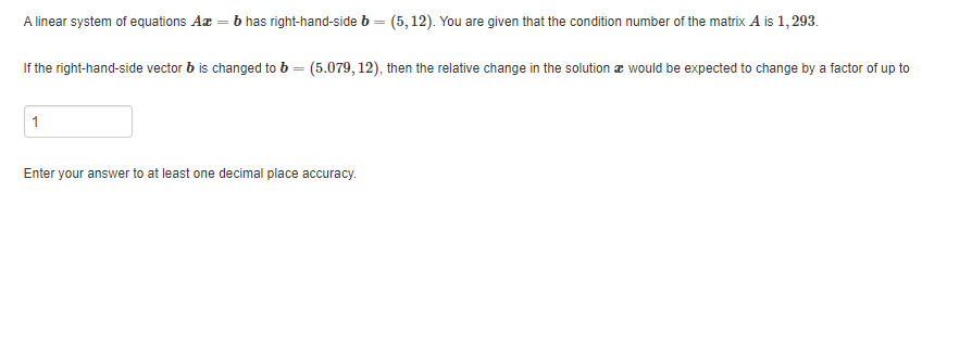 Solved A linear system of equations Ax=b has right-hand-side | Chegg.com