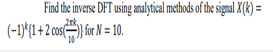Solved Find the inverse DFT using analytical methods of the | Chegg.com