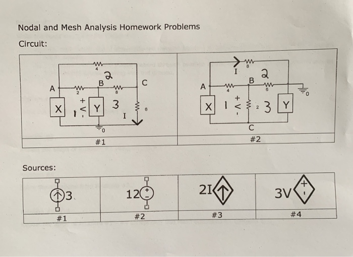 Solved Nodal and Mesh Analysis Homework Problems Circuit: O. | Chegg.com