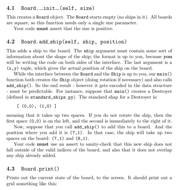 Solved 4 Program Overview In a file battleship.py, you must | Chegg.com
