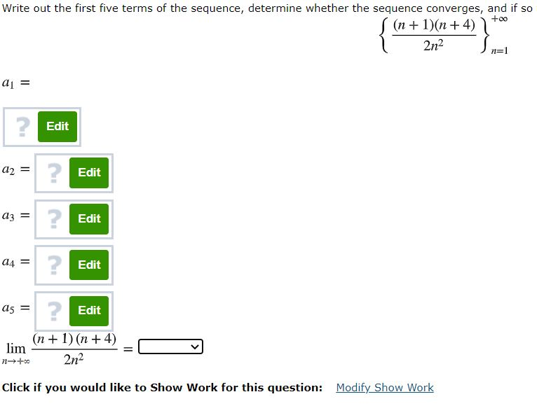 Solved Write out the first five terms of the sequence, | Chegg.com