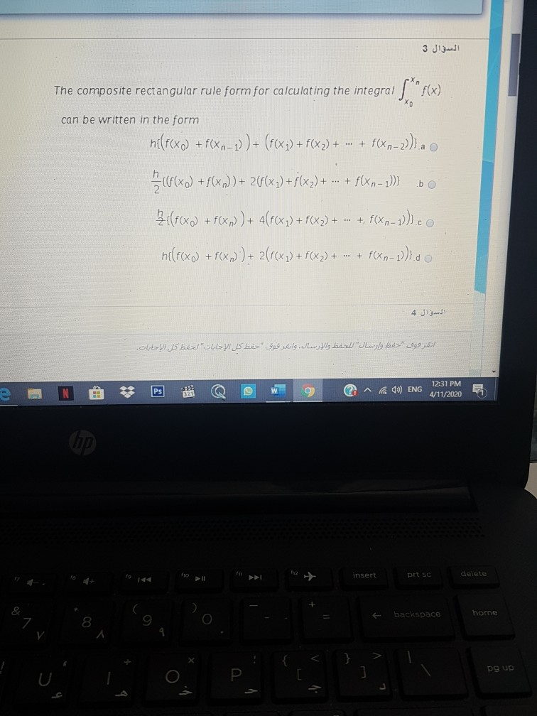 Solved 3 JABI The composite rectangular rule form for | Chegg.com