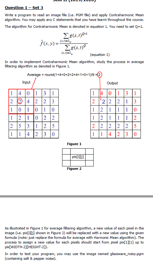 Solved Question 1 - Set 3 Write a program to read an image | Chegg.com