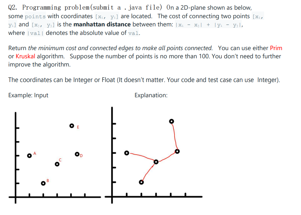 Solved Q2. Programming problem(submit a . java file) On a | Chegg.com