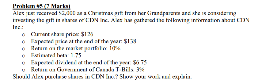 Solved Problem \#1 (3 marks) Calculate the geometric return | Chegg.com