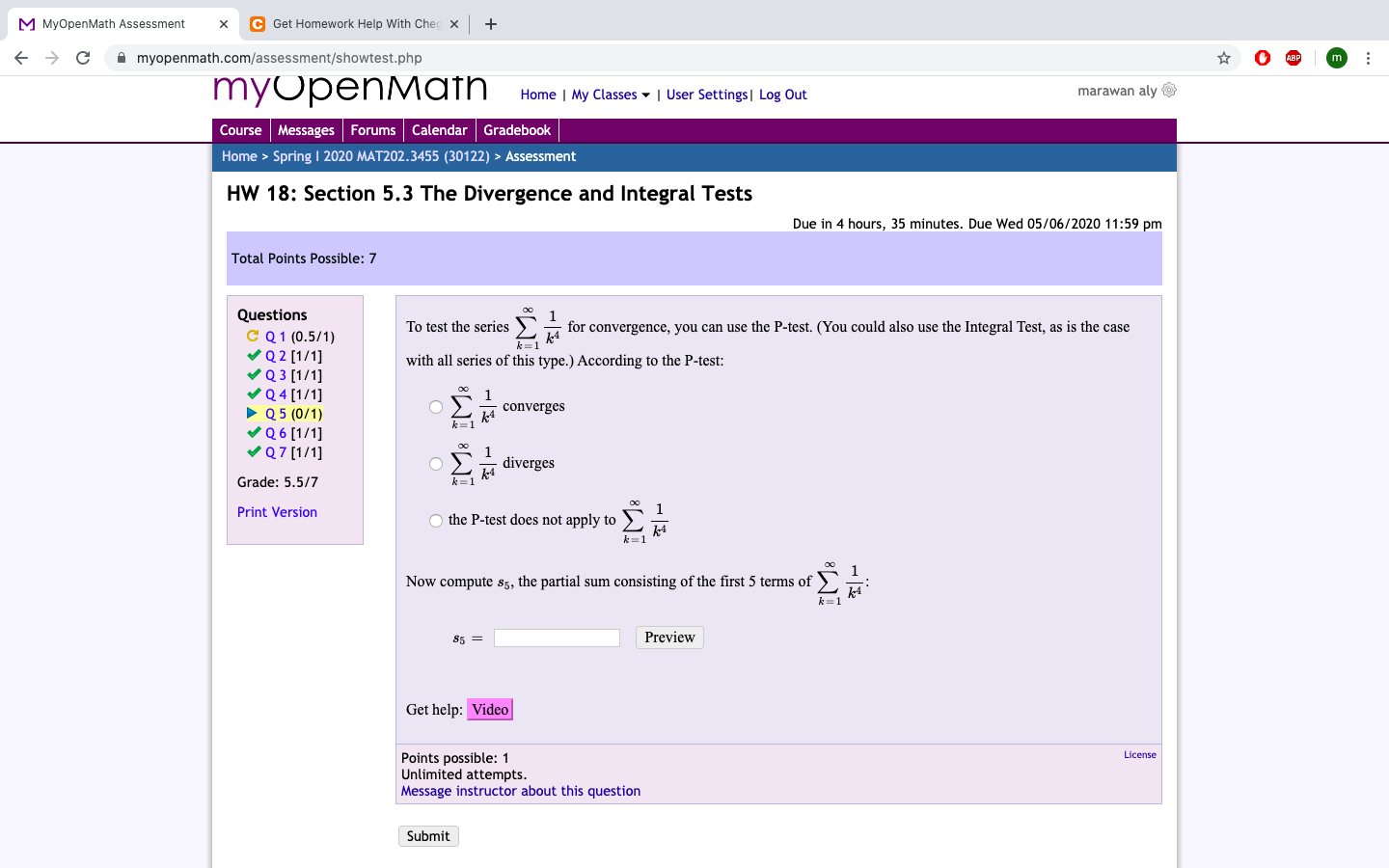 Solved M MyOpenMath Assessment X C Get Homework Help With | Chegg.com