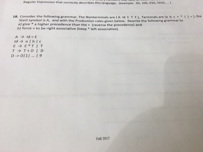 Solved Regular Expression that correctly describes this | Chegg.com