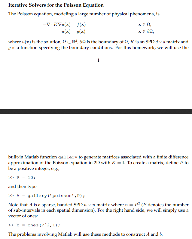 Solved Iterative Solvers for the Poisson Equation The | Chegg.com