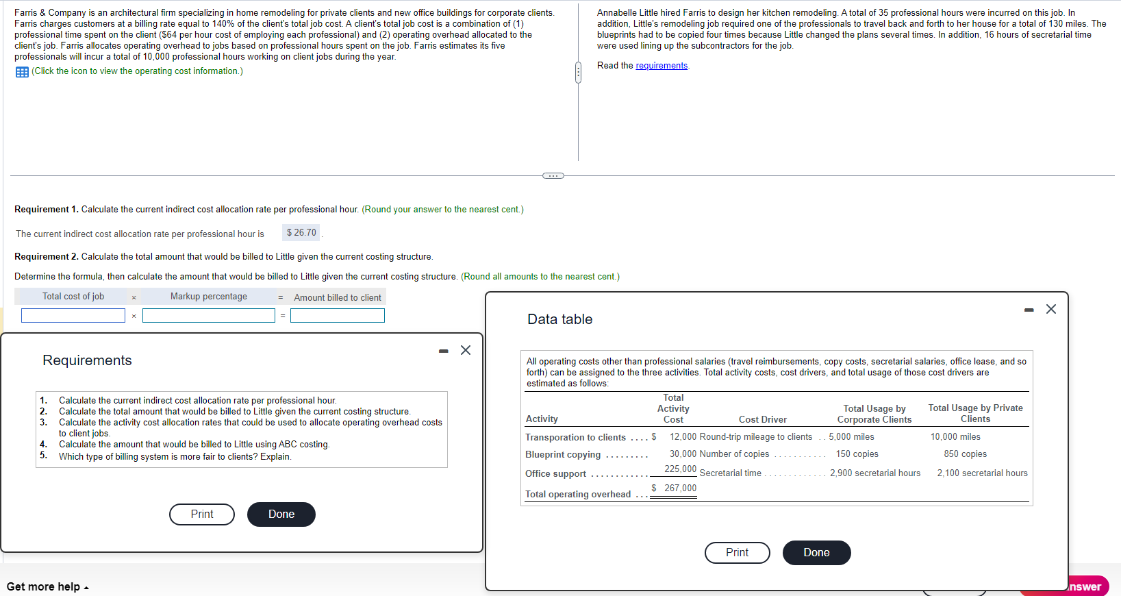 Solved Requirement 1. Calculate the current indirect cost | Chegg.com