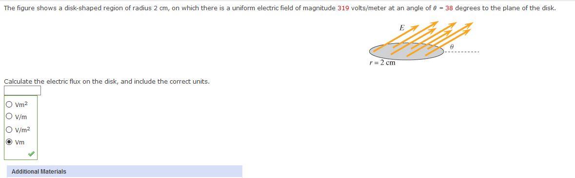 Solved The figure shows a disk-shaped region of radius 2 cm, | Chegg.com