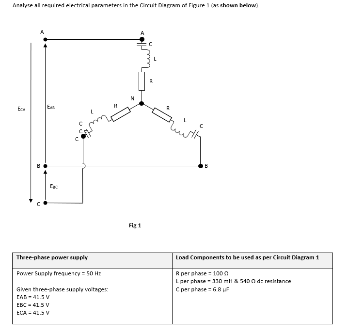 Analyse all required electrical parameters in the | Chegg.com