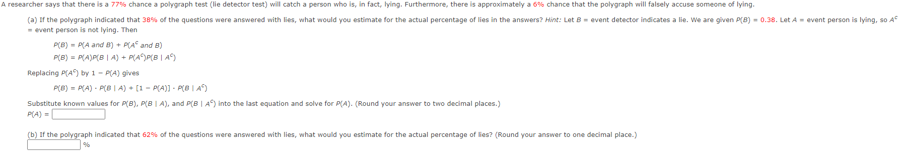 Solved = event person is not lying. Then P(B)=P(A and | Chegg.com