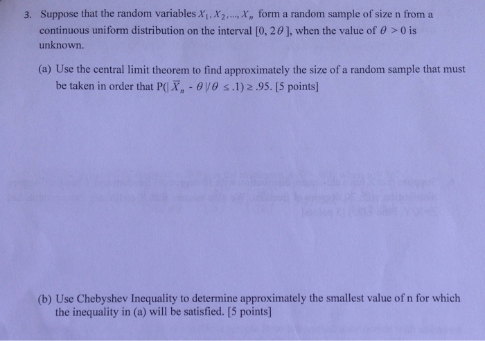 Solved 3. Suppose that the random variables XI, x,2..., xn | Chegg.com