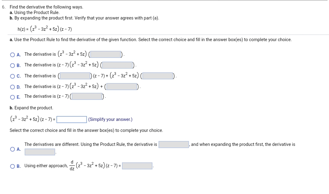 Solved 6. Find the derivative the following ways. a. Using | Chegg.com