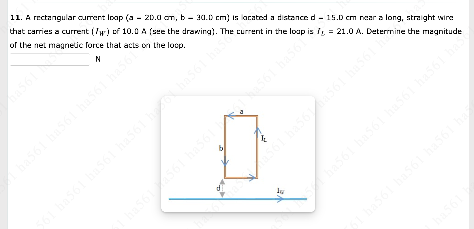 A rectangular current loop (a=20.0cm,b=30.0cm) ﻿is | Chegg.com