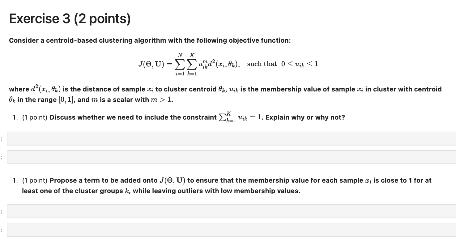 Solved Consider a centroid-based clustering algorithm with | Chegg.com