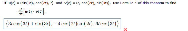 Solved If u(t) = (sin(3t), cos(2t), t) and v(t) = (t, | Chegg.com