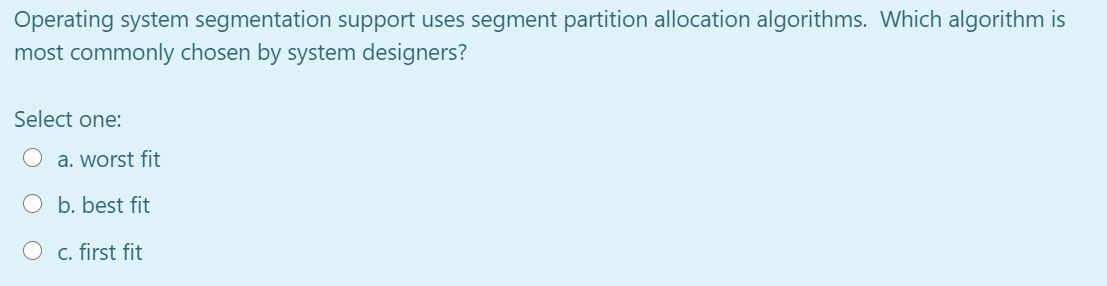 Solved Operating system segmentation support uses segment | Chegg.com